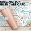 Simple Sublimation Tote Care Card Digital Download Ready to Print, Cute ...