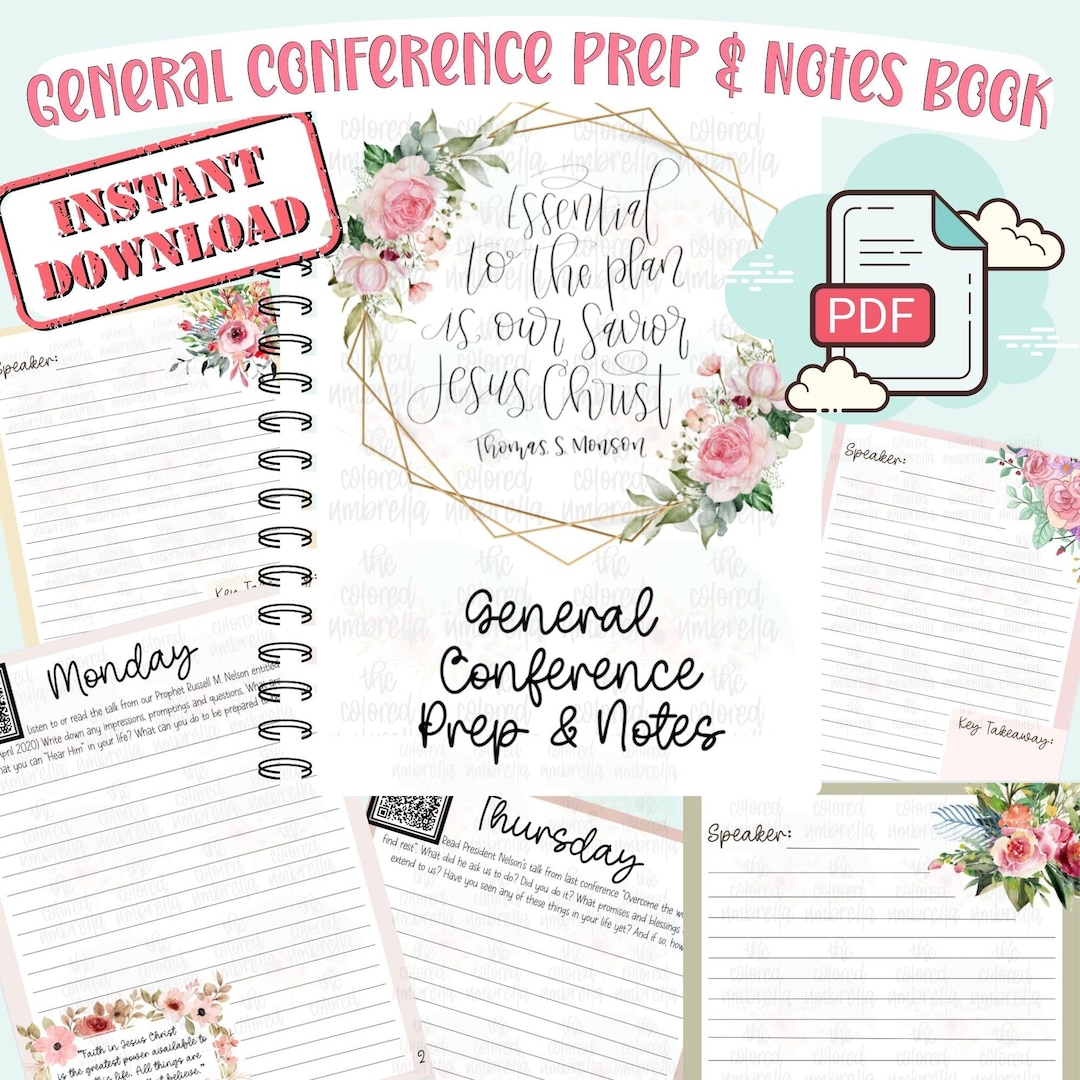 General Conference Floral Journal Study Guide Prep LDS Notebook ...