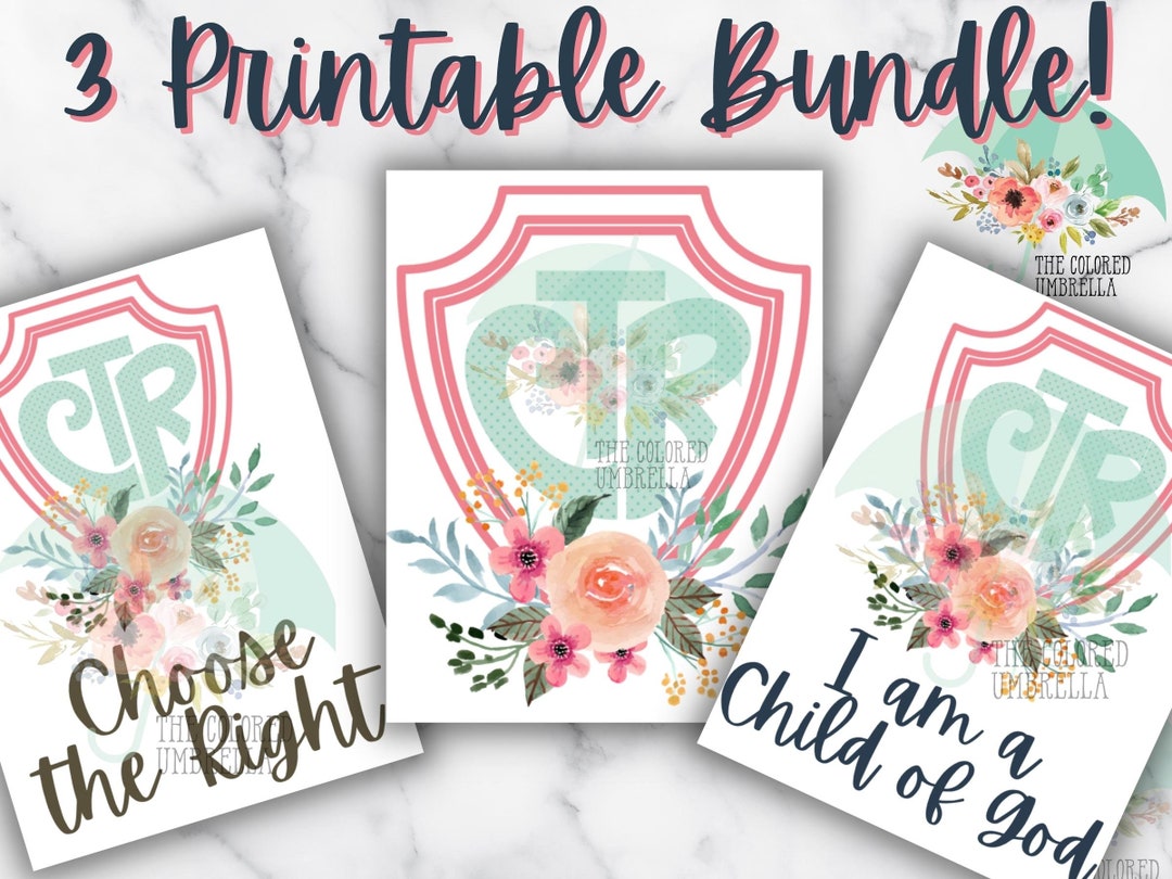I Am a Child of God and Choose the Right 3 Printable Bundle, LDS, Gift ...