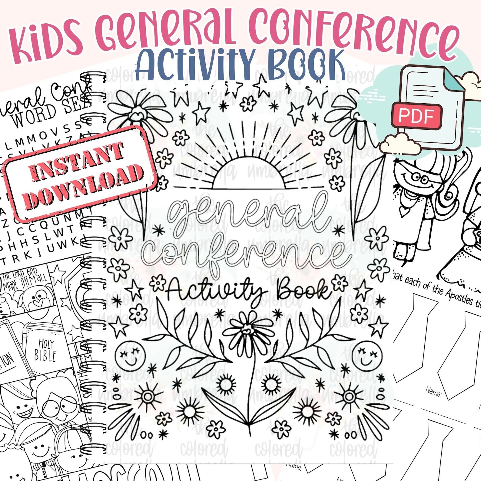 General Conference Kids Activity Coloring Book LDS Girls and Boys ...