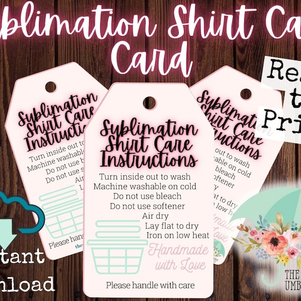 Sublimation Shirt Care Instructions Digital - Etsy