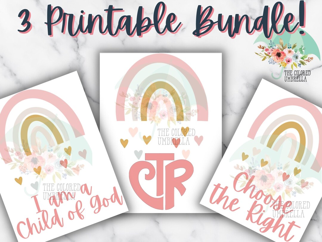 I Am a Child of God and Choose the Right 3 Printable Bundle, LDS, Gift ...