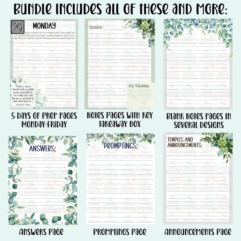 General Conference Floral Journal Study Guide Prep LDS Notebook ...