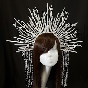 Ice Queen Halo Crown, Snow Crystal Crown, Christmas Party Crown ...