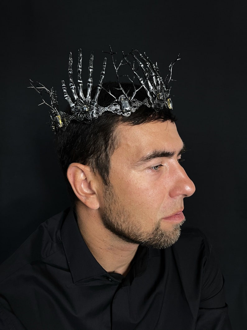 Skeleton King Crown Sugar Skull Crown Death Skull Crown Man - Etsy