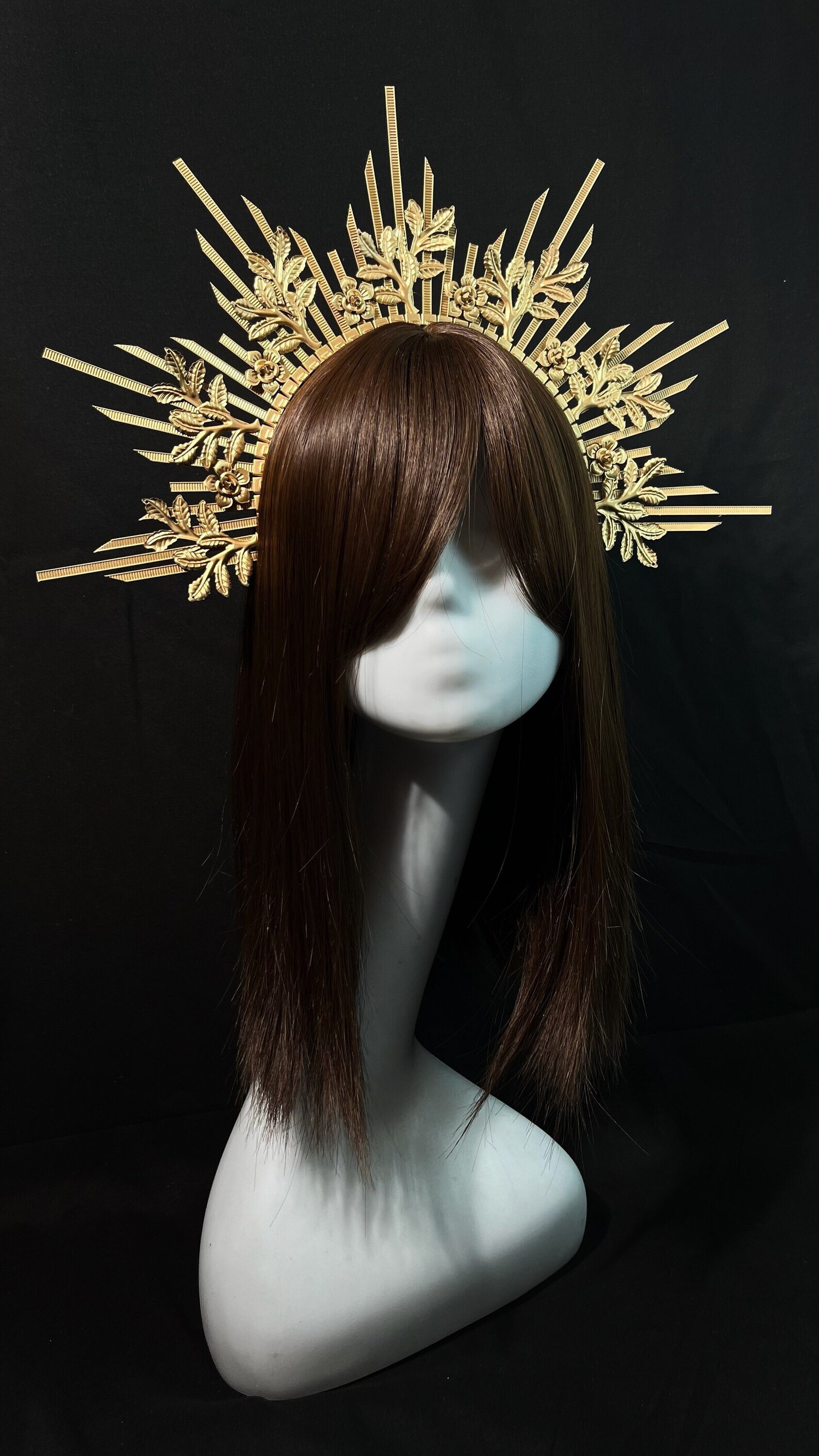 Sun Goddess Crown, Gold Halo Crown, Sun Crown Headpiece, Sun Halo ...