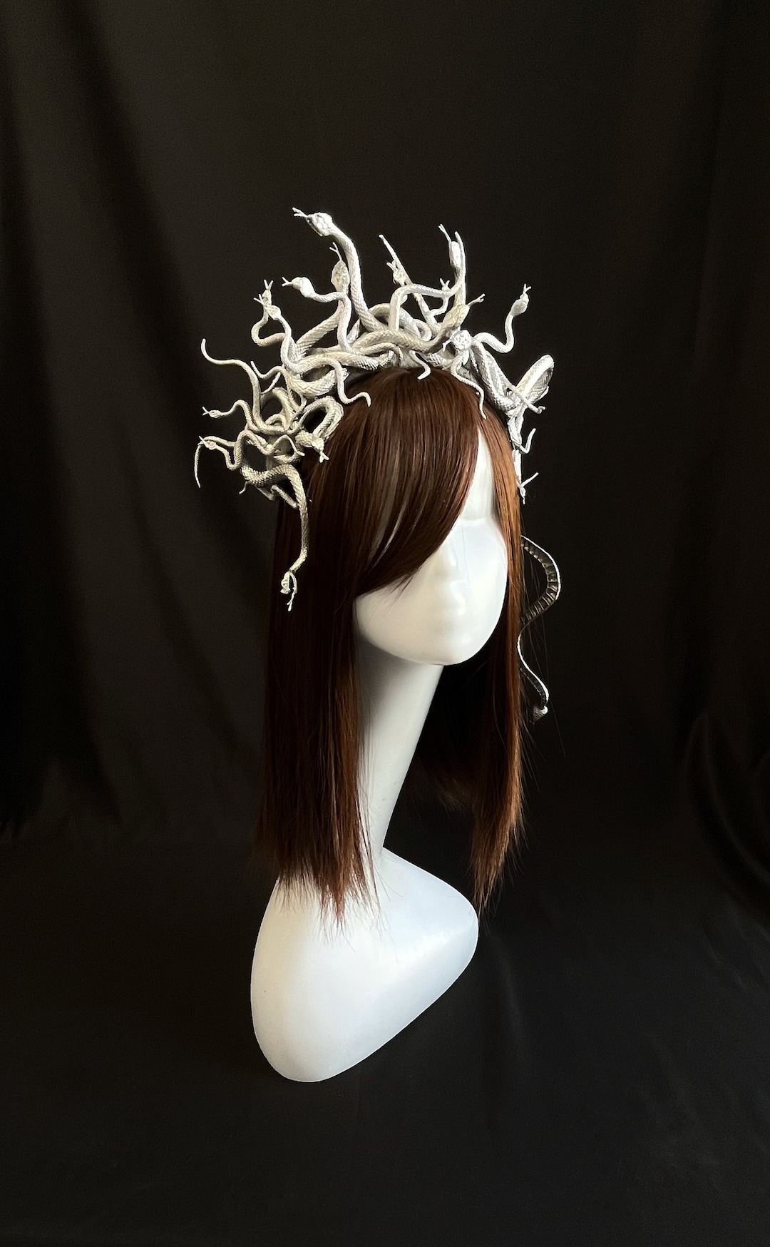 Silver Medusa Tiara, Medusa Gorgon Headpiece, Medusa Crown, Snake Crown ...