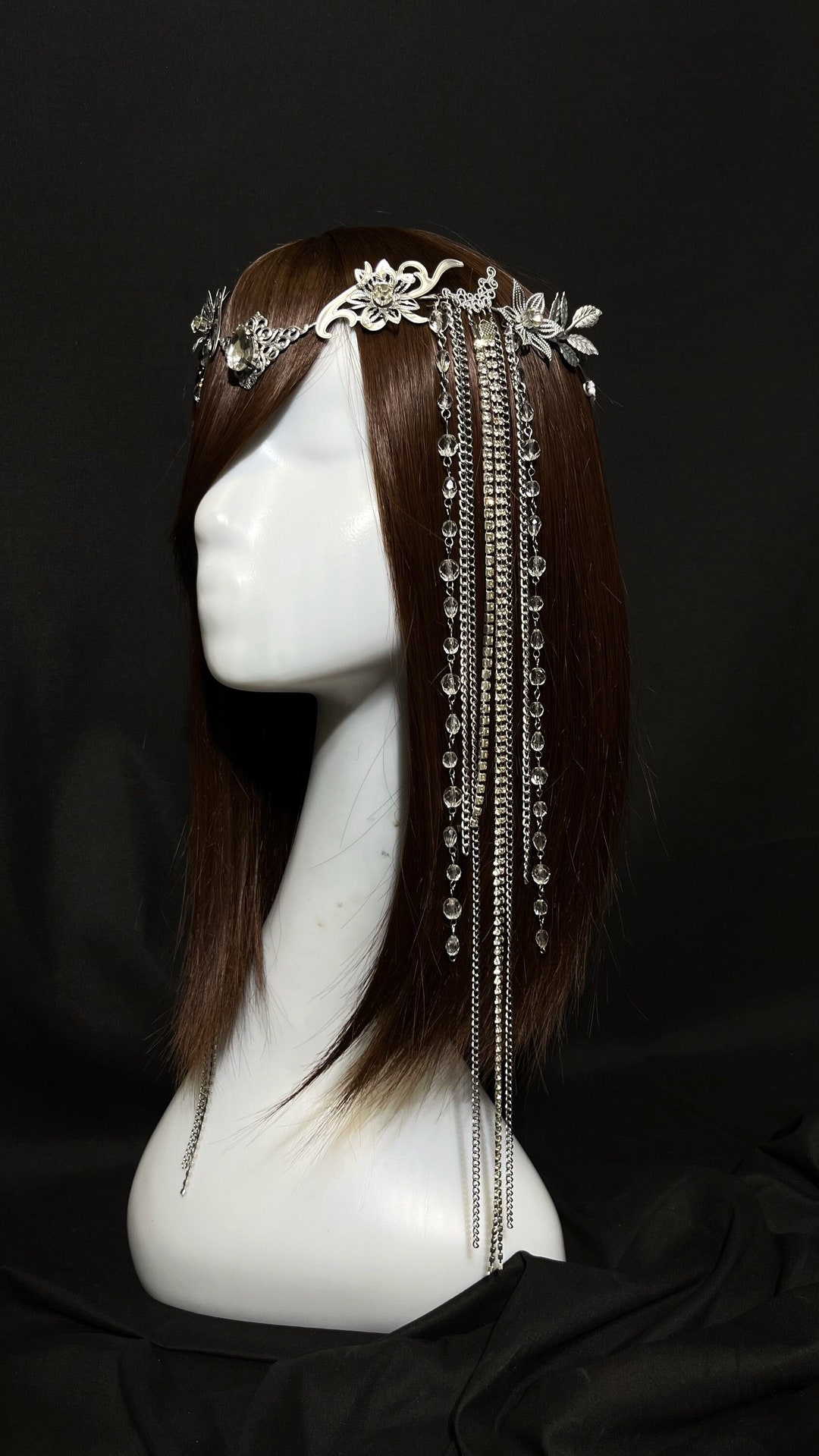 Festival Headpiece, Silver Gold Hair Jewellery, Face Jewelry, Ball ...