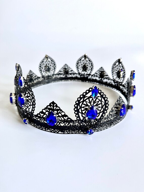 King Crown for Man Black Gothic Crown Male Medieval Crown | Etsy