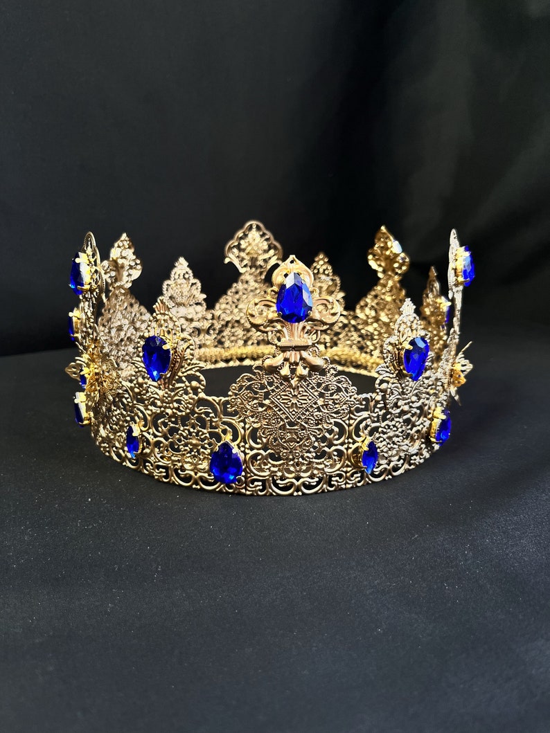 King Crown for Men Royal Blue Crown Queen Medieval Crown - Etsy UK
