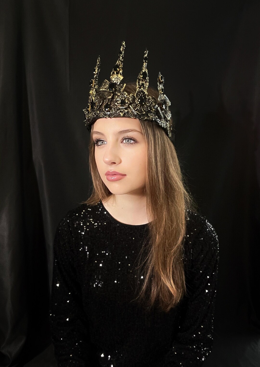 Dark Demon Queen Crown, Gothic Evil Headpiece Death, Vampire Crown ...