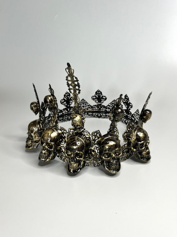 King Crown for Men Sugar Skull Crown Gothic Skeleton Crown - Etsy