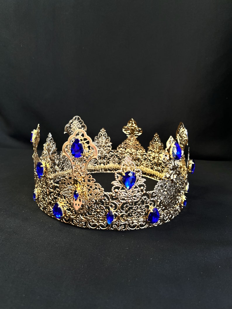 King Crown for Men Royal Blue Crown Queen Medieval Crown - Etsy UK