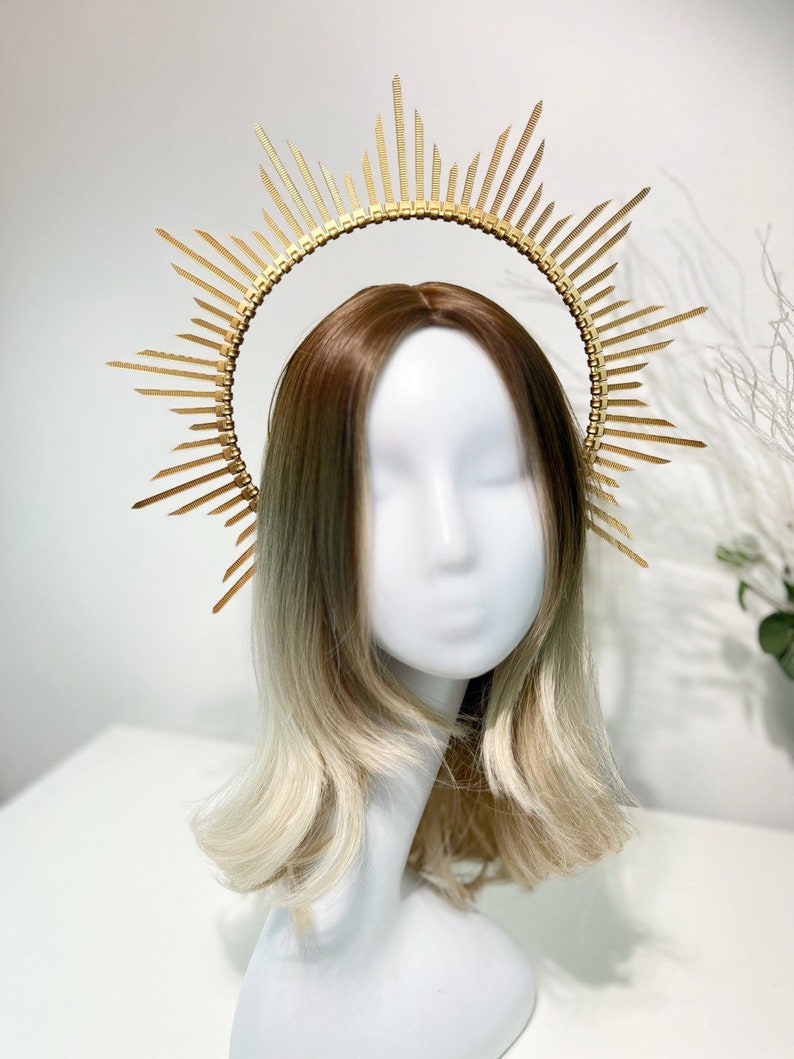 Sun Halo Crown Gold Halo Crown Sun Goddess Crown Halo Sun - Etsy