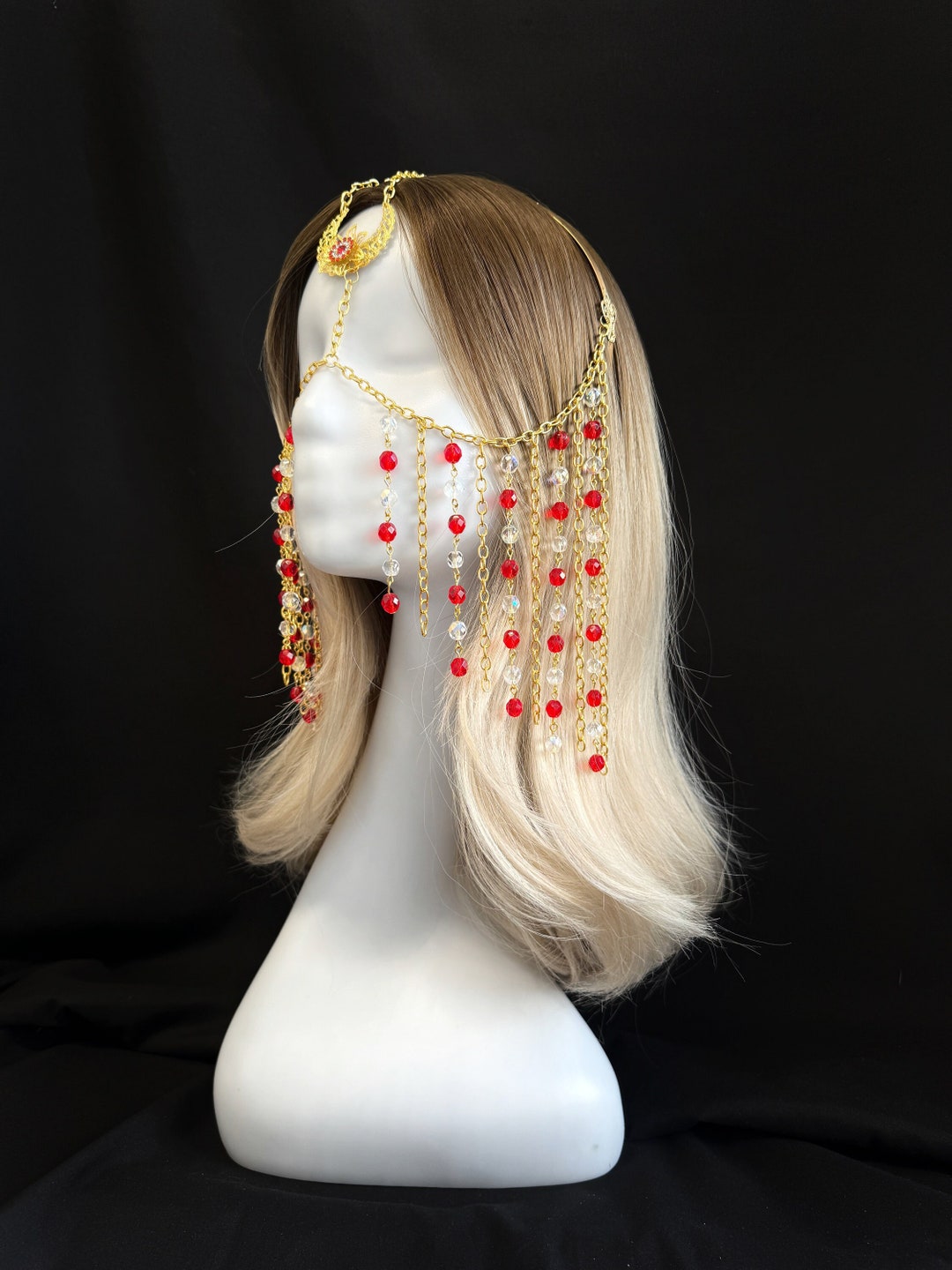 Face Chain Headpiece, Gold or Silver Hair Chain, Hair Jewelry Chain ...