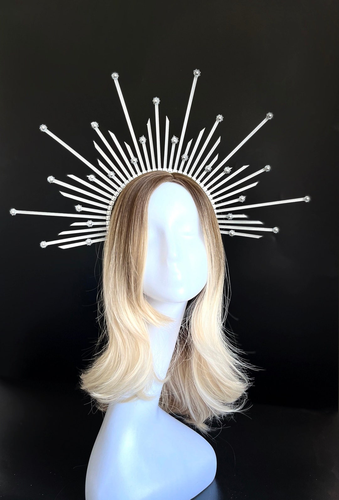 Silver Sun Crown, Goddess Crown, Sun Halo Crown, Gold Halo Crown ...