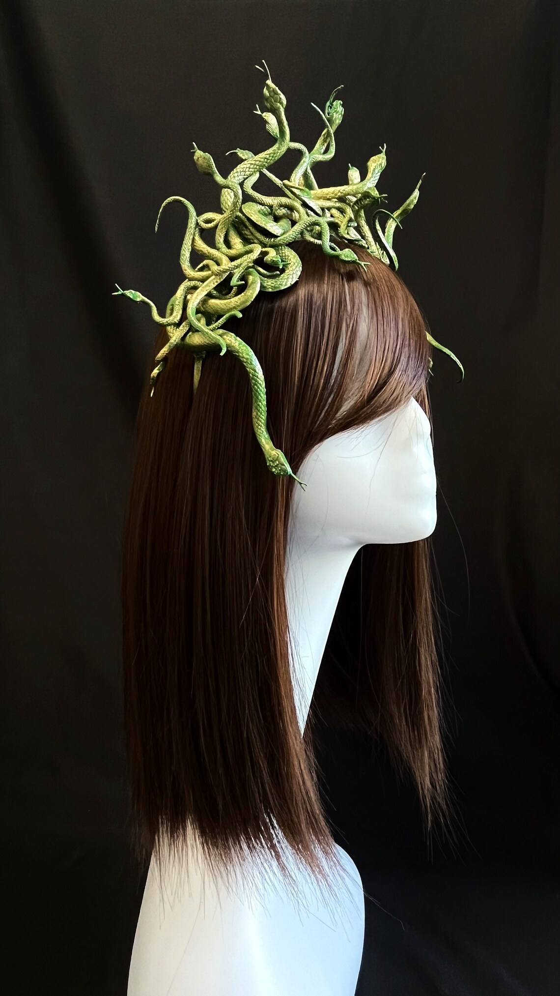 Handmade Green Gold Medusa Snake Crown Headpiece, Serpent Tiara - Etsy