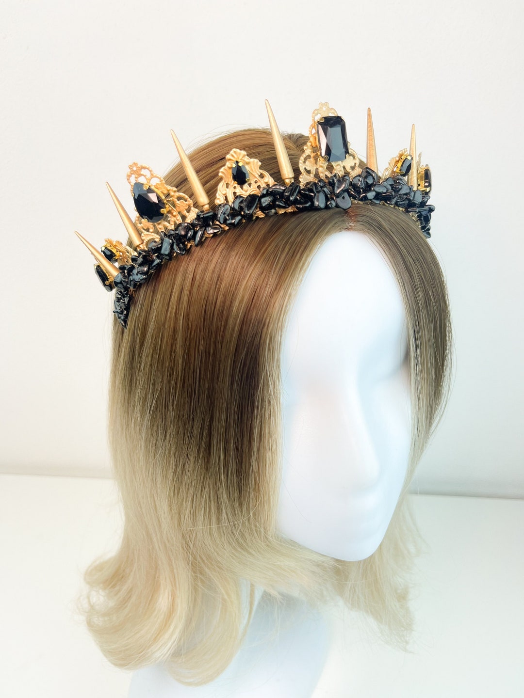 Queen Crown Thorn With Turmalin Evil Black Crown Gothic Crown Dark ...