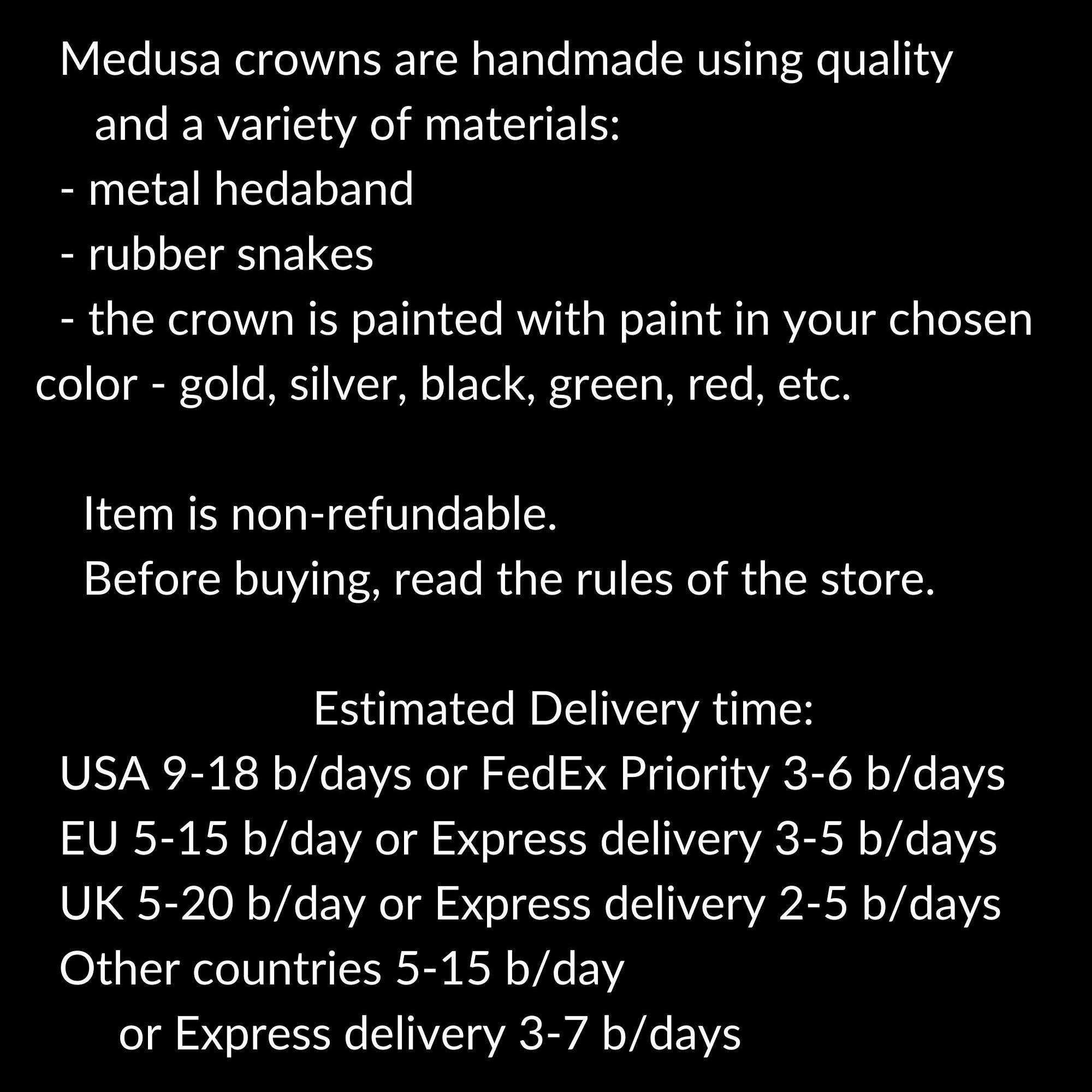 Medusa Snake Mask or Crown Gold, Medusa Masquerade Mask, Medusa ...