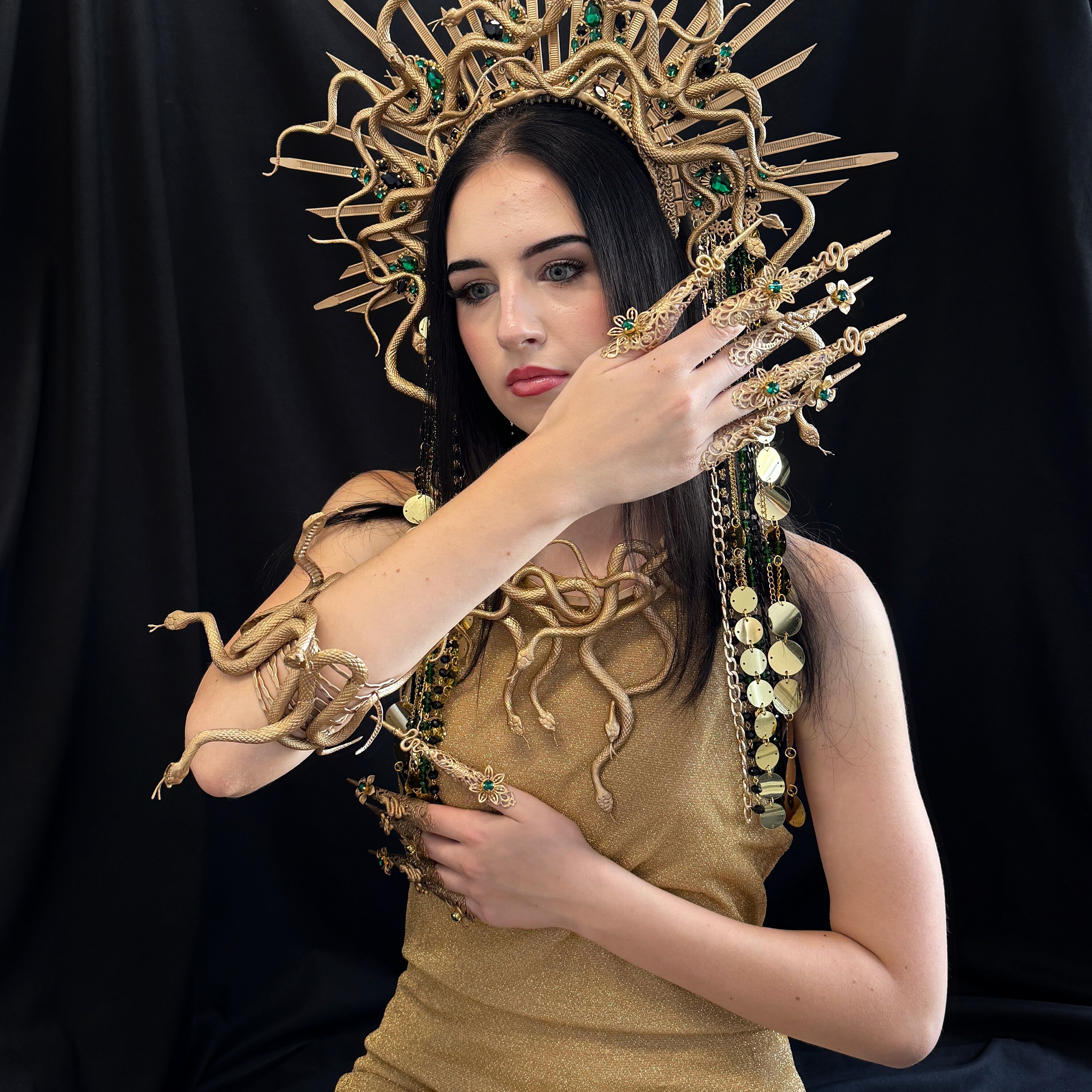 Medusa Gorgon Crown, Serpent Halo, Snake Headpiece - Etsy