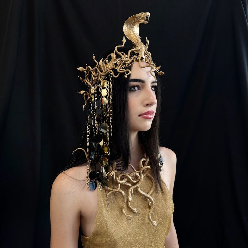 Cleopatra Headpiece, Medusa Snake Crown, Handmade Gorgon Headpiece for ...
