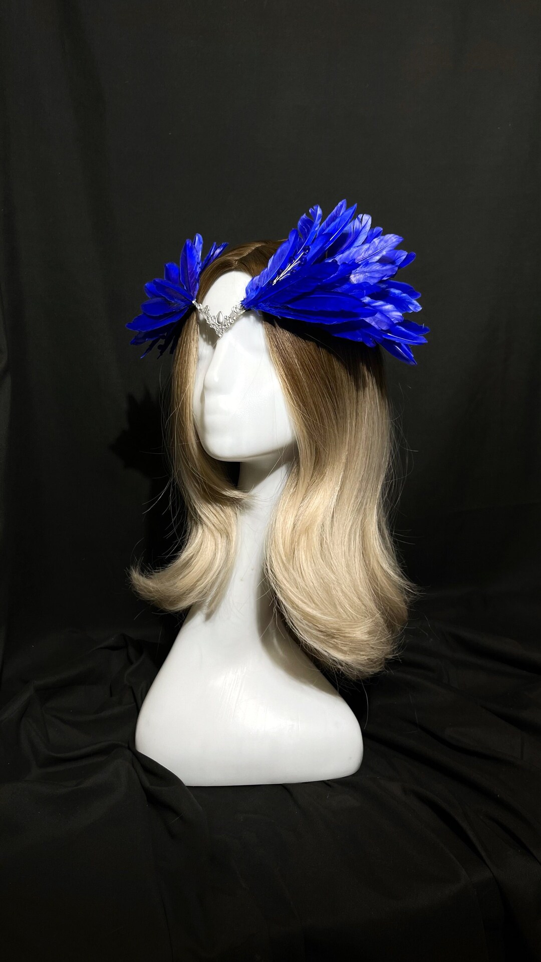 Bird Tiara Royal Blue or Black, Festival Headpiece With Feathers, Fire ...