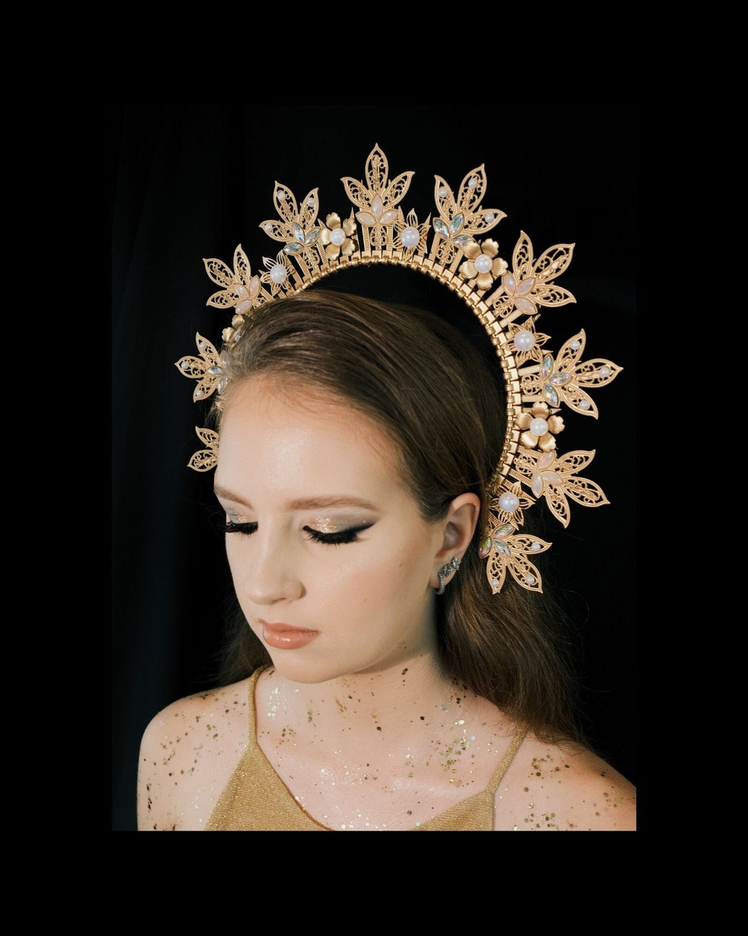 Goddess Crown, Sun Halo Crown, Festival Crown, Prom Crown, Sunburst ...