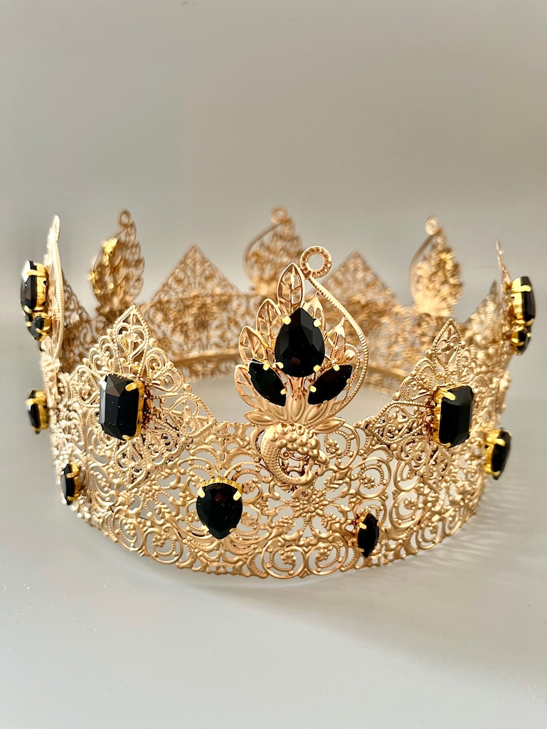 King Crown for Man Black Gothic Crown Male Medieval Crown | Etsy