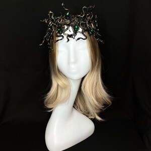 Medusa Headpiece, Gothic Crown Black and Gold, Medusa Tiara, Medusa ...