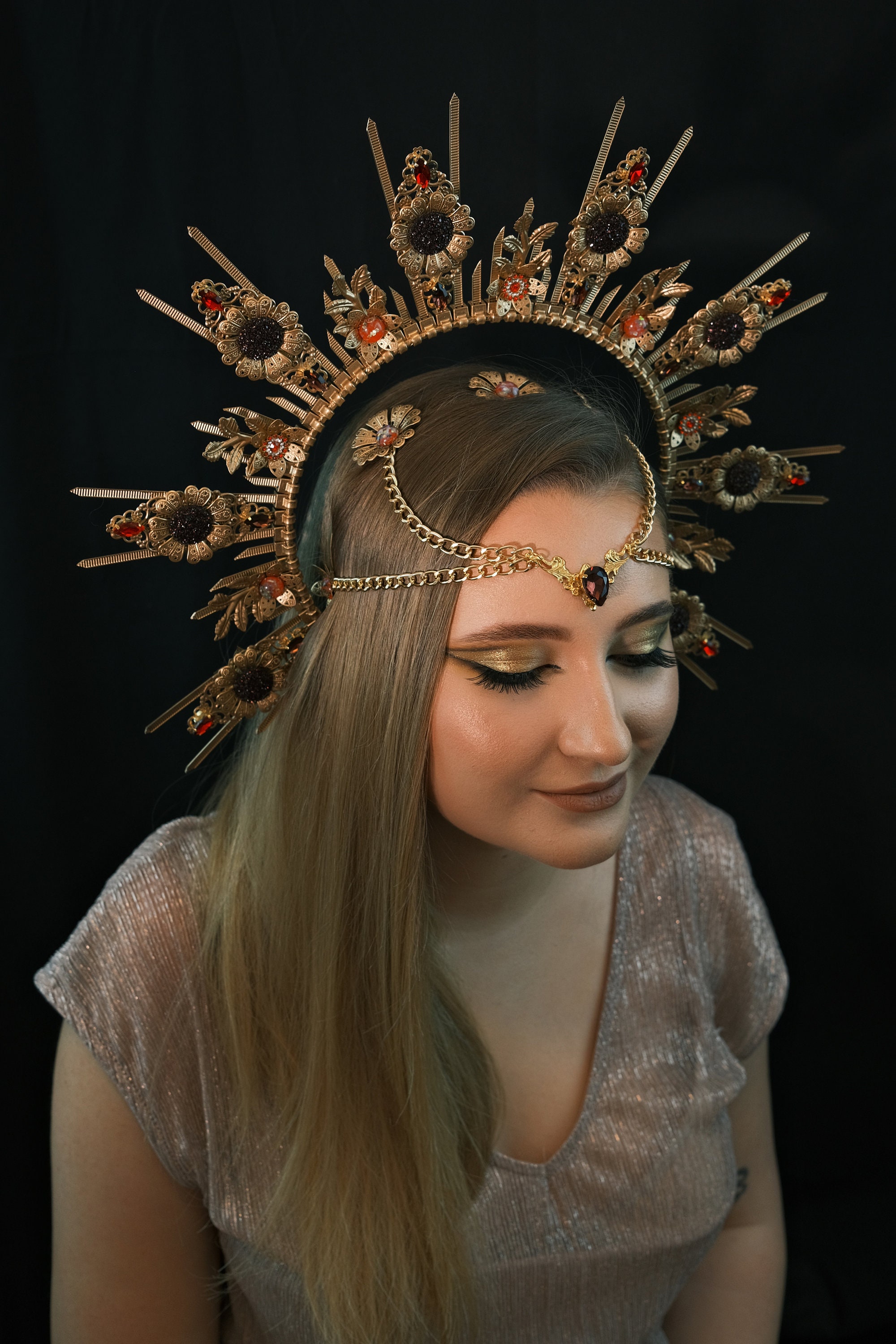 Sun Halo Crown Goddess Crown Sun Headpiece Wedding Crown - Etsy