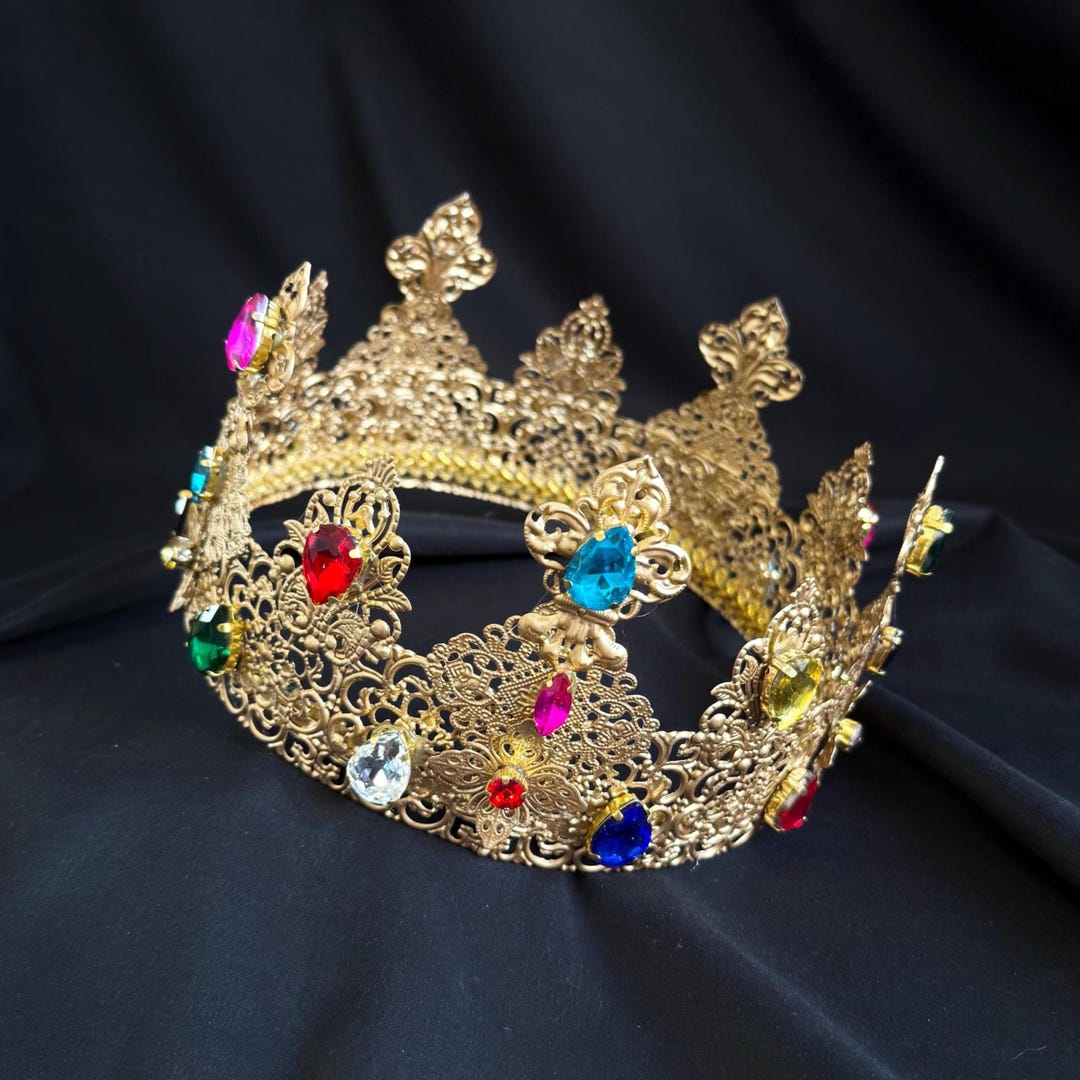 Rainbow Pride Crown LGBTQ, Colorful Crown for Parade, Drag Show Crown, Bollywood Crown, Male ...