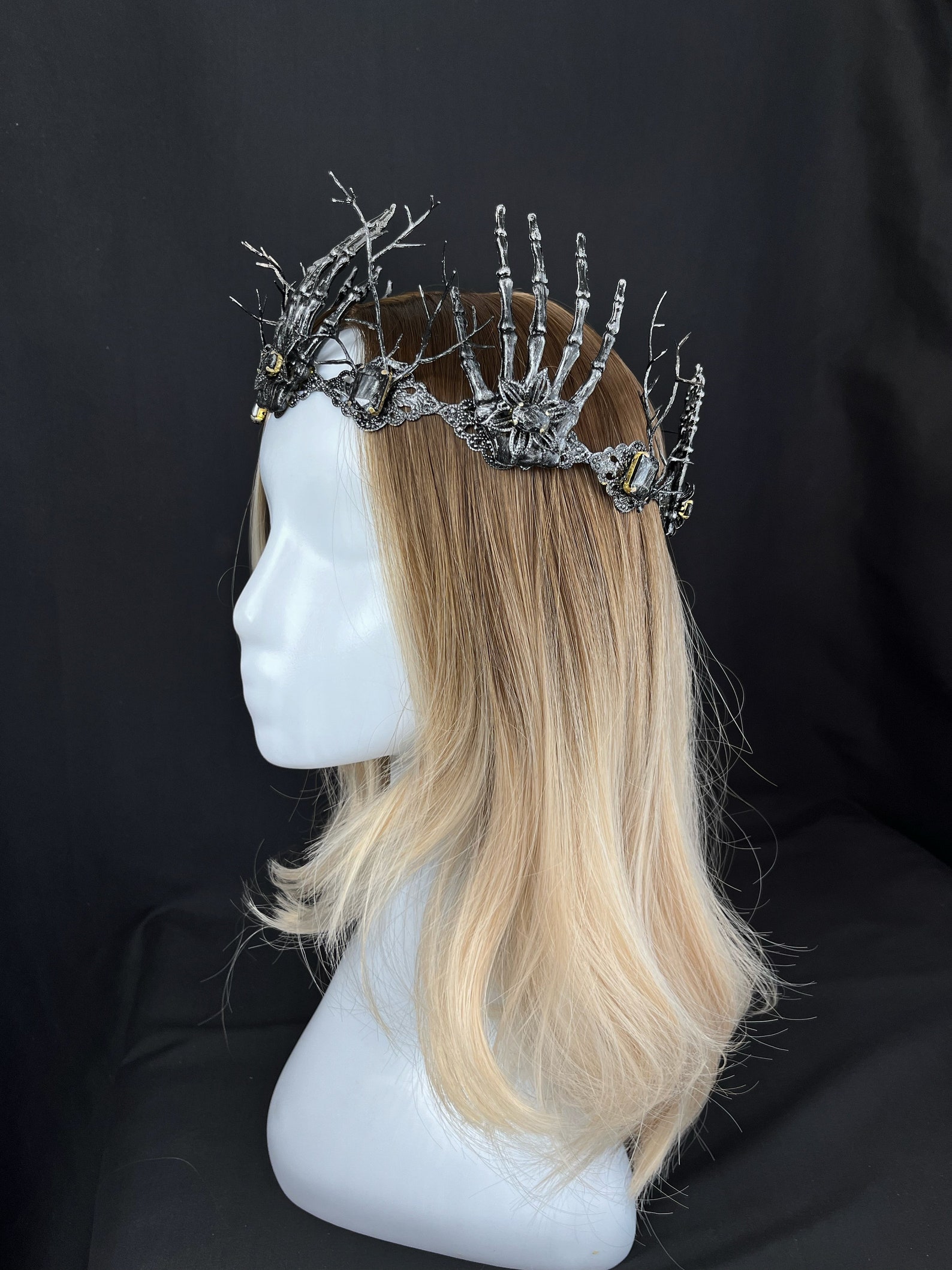 Skeleton King Crown Sugar Skull Crown Death Skull Crown Man - Etsy