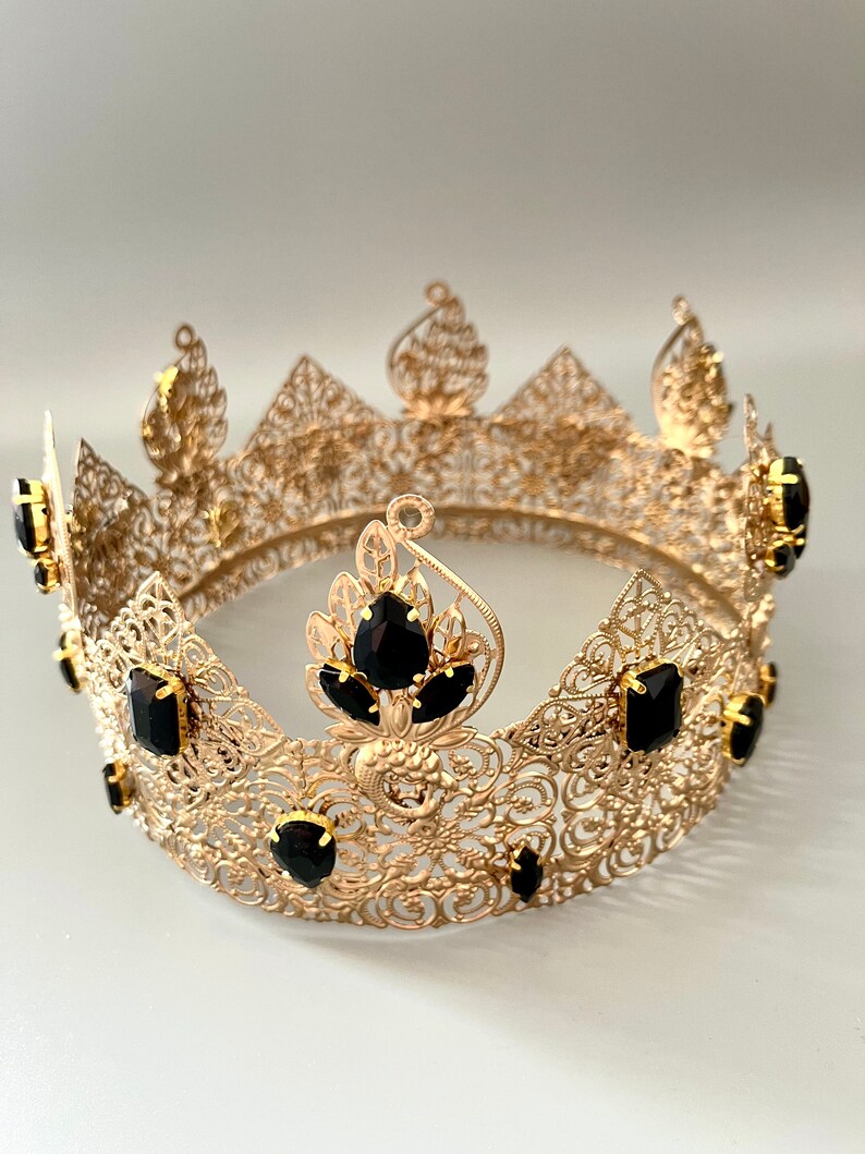 King Crown for Man Black Gothic Crown Male Medieval Crown - Etsy