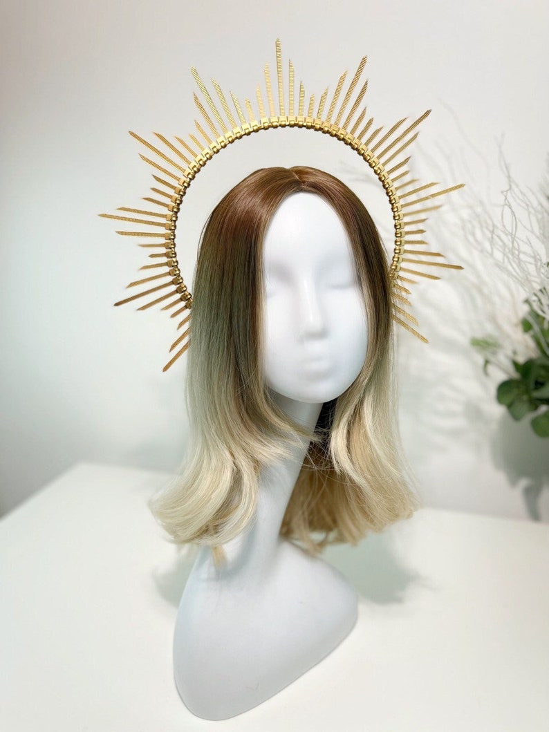 Sun Halo Crown Gold Halo Crown Sun Goddess Crown Halo Sun - Etsy