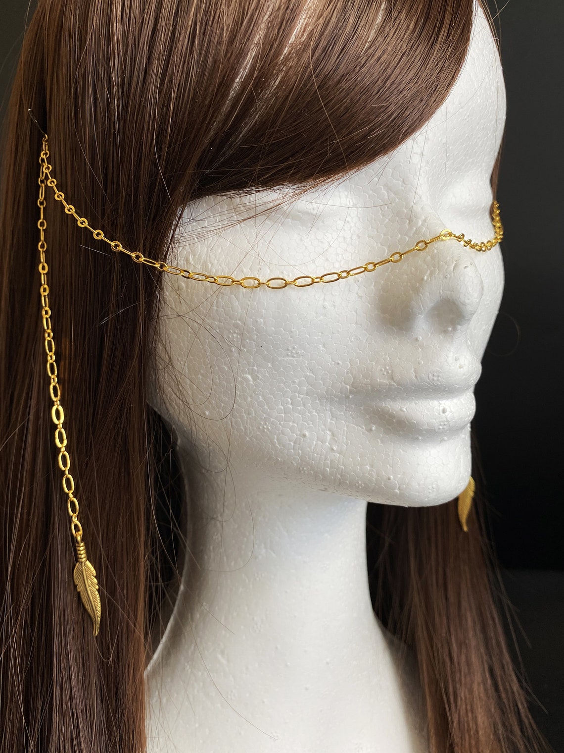 Face Chain Jewelry Feather Face Jewelry Festival Head Chain | Etsy