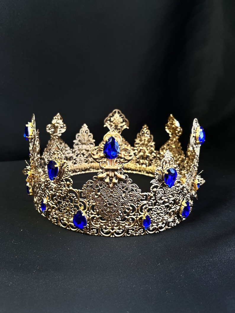 King Crown for Men Royal Blue Crown Queen Medieval Crown - Etsy UK