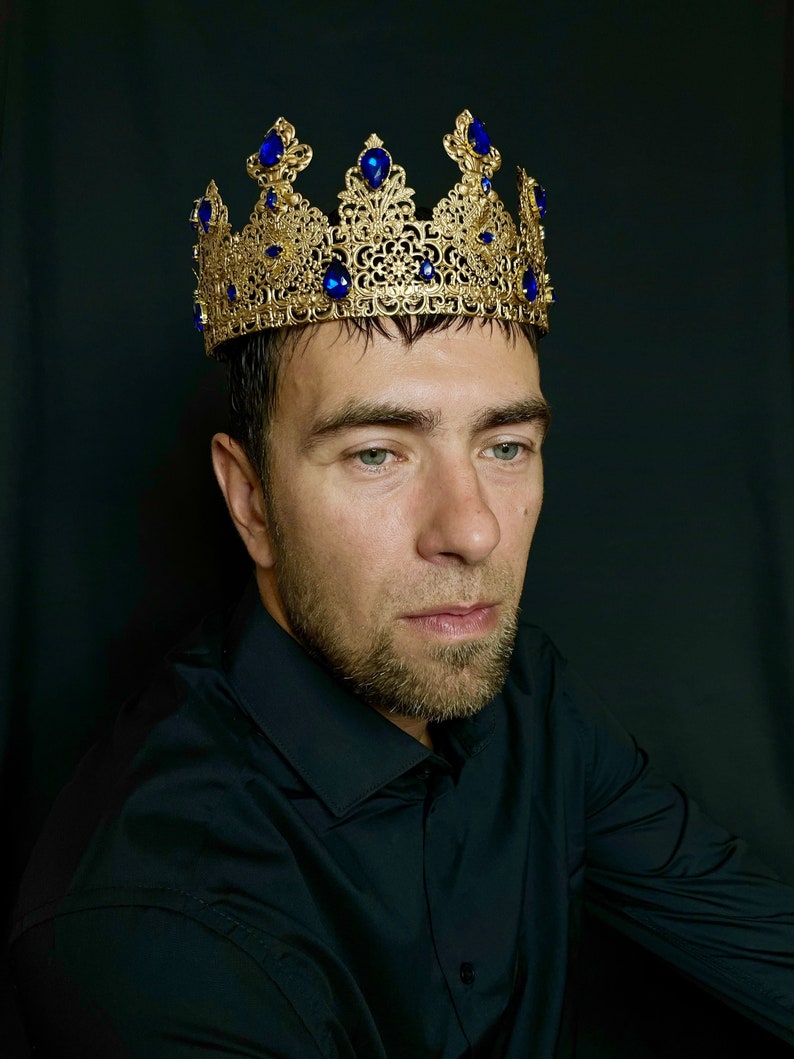 King Crown for Men Burgundy Crown Coronation Crown Male - Etsy