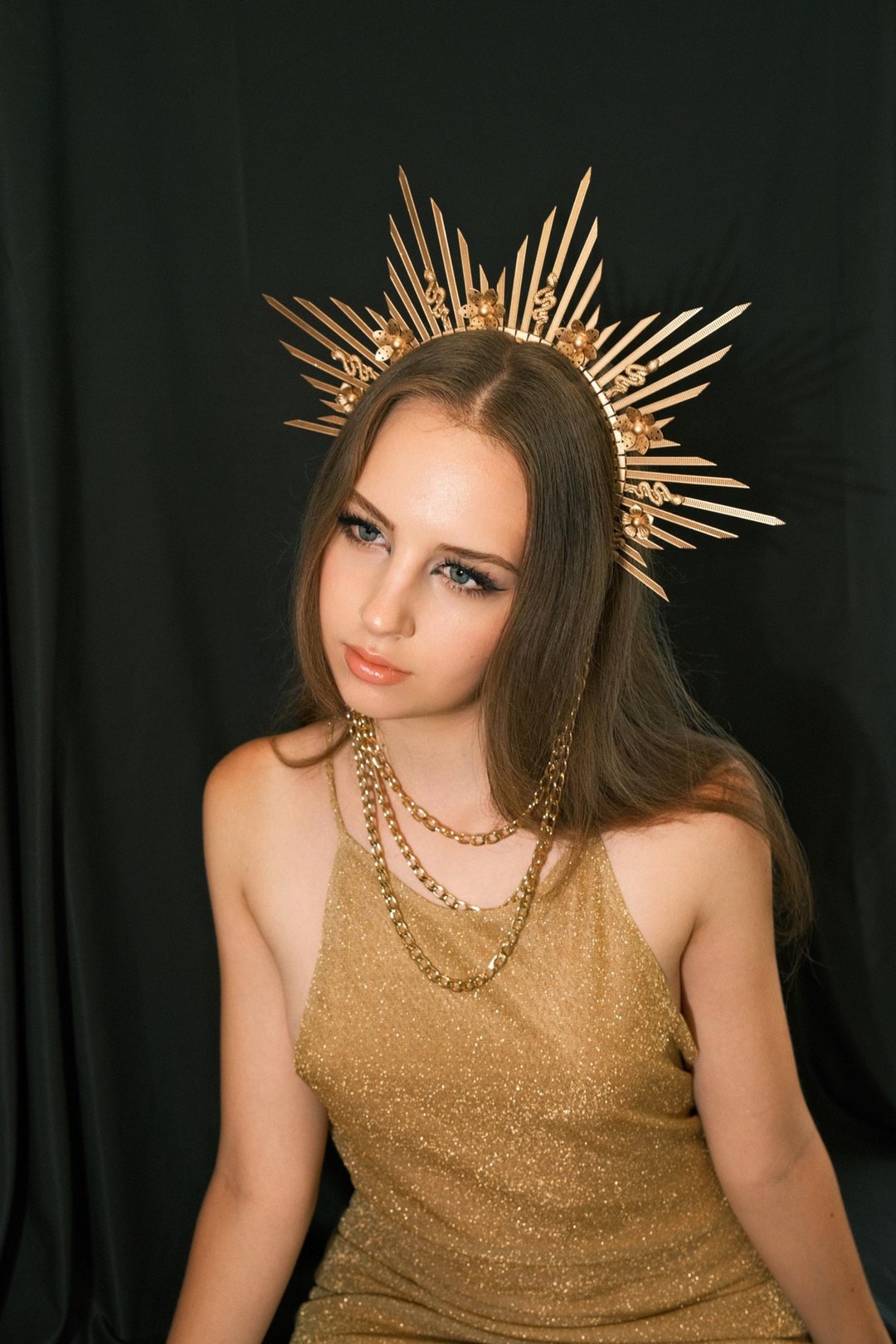Medusa Headpiece With Chain, Snake Crown, Medusa Halo Crown Headpiece ...