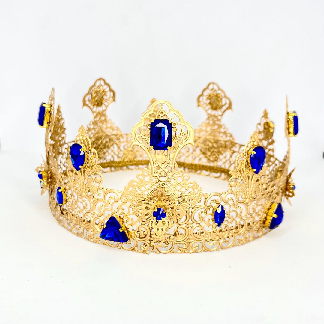 Gold King Crown, Royal Crown for Men, Regal Wedding Crown, Medieval ...