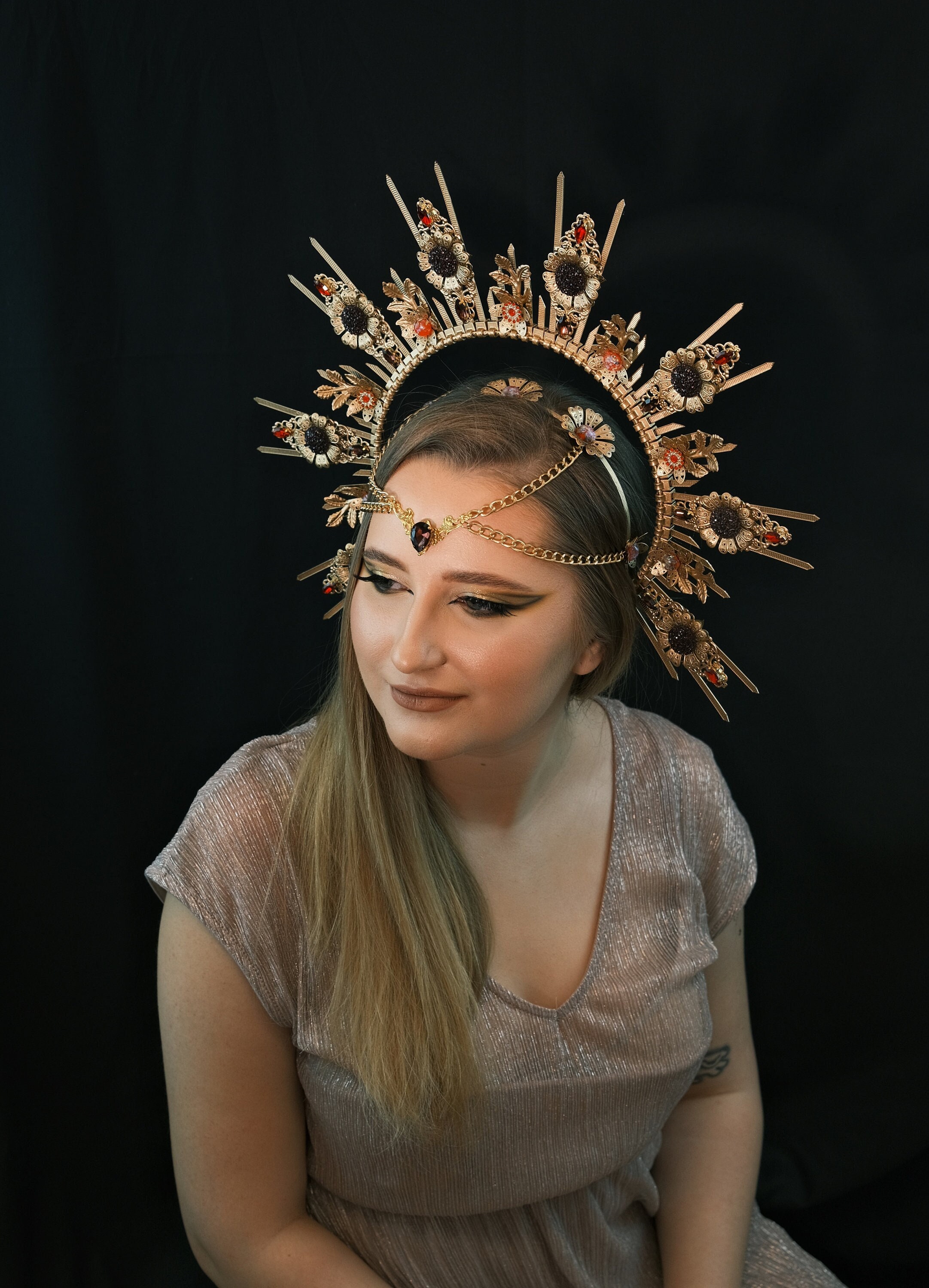 Goddess Crown Sun Headpiece Wedding Crown Sun Halo - Etsy