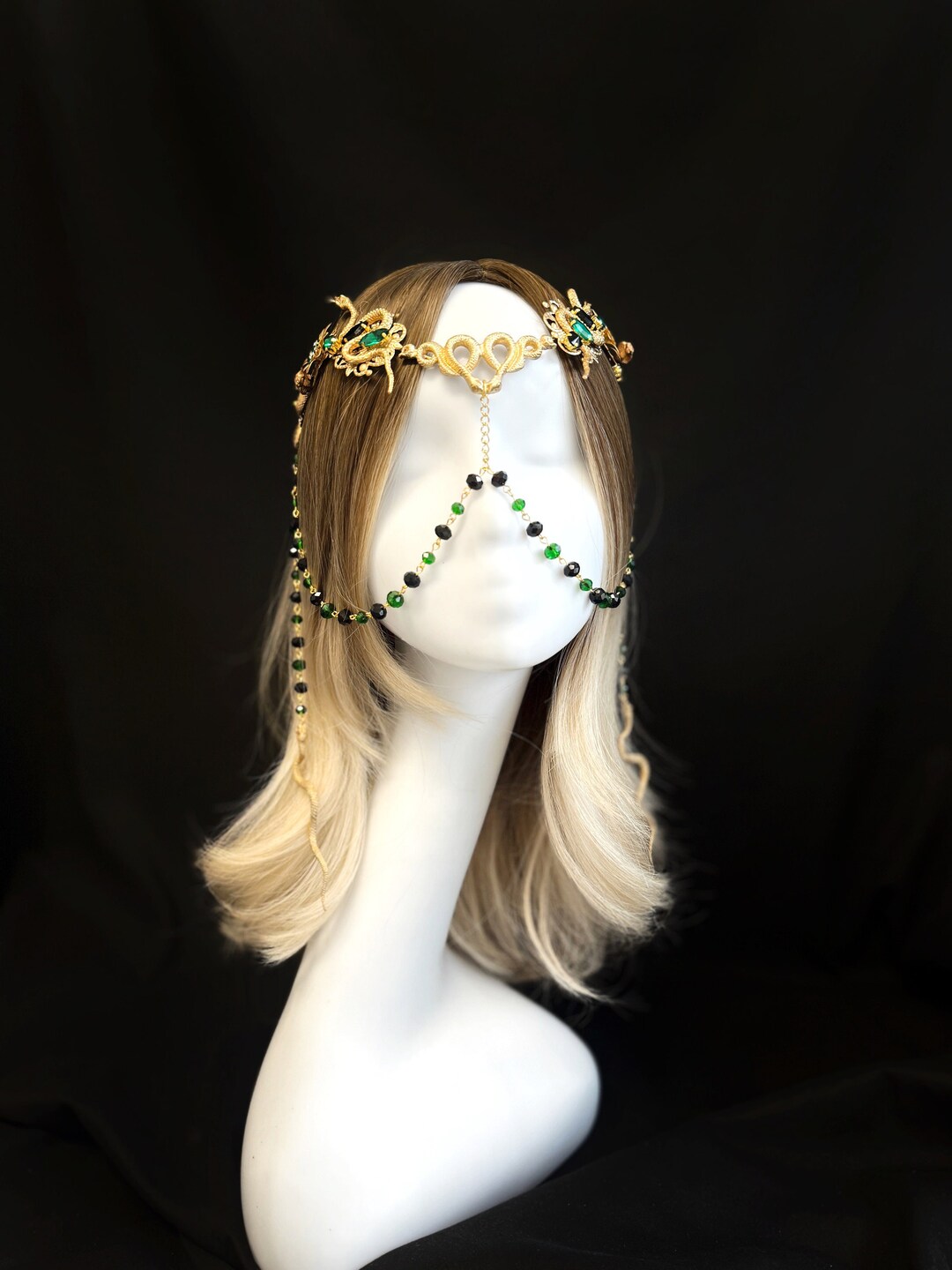 Medusa Crown With Face Chain, Snake Tiara, Medusa Headpiece, Medusa ...