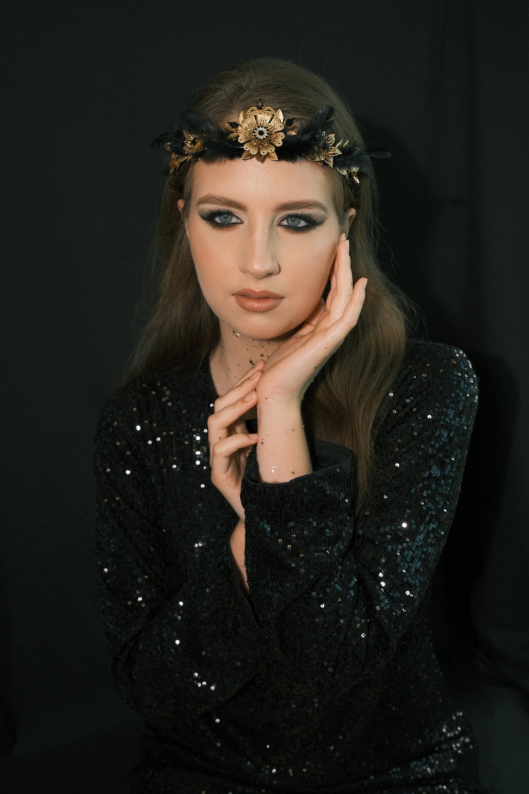 Festival Headpiece Elven Crown Party Crown Celestial Gold Tiara ...