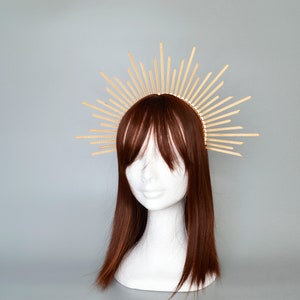 Gold Halo Crown, Sun Goddess Crown Halo, Sun Crown Headpiece, Angel ...