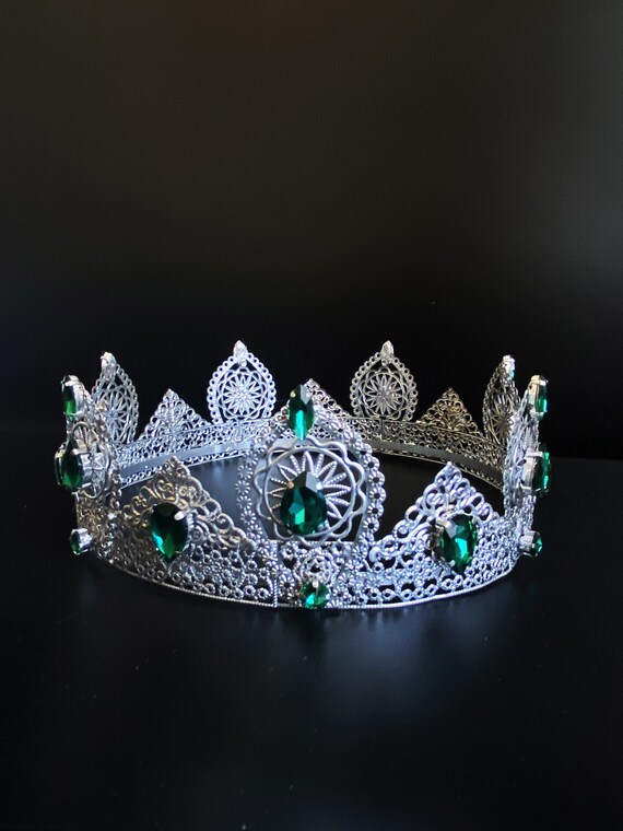 King Crown Man's Crown Emerald Green Crown for Men - Etsy