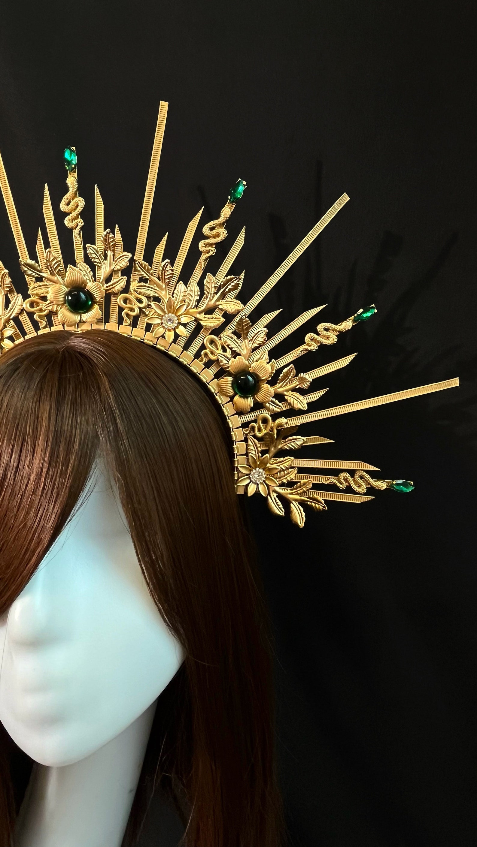 Medusa Halo Crown With Face Chain, Snake Crown, Snake Headpiece, Medusa ...