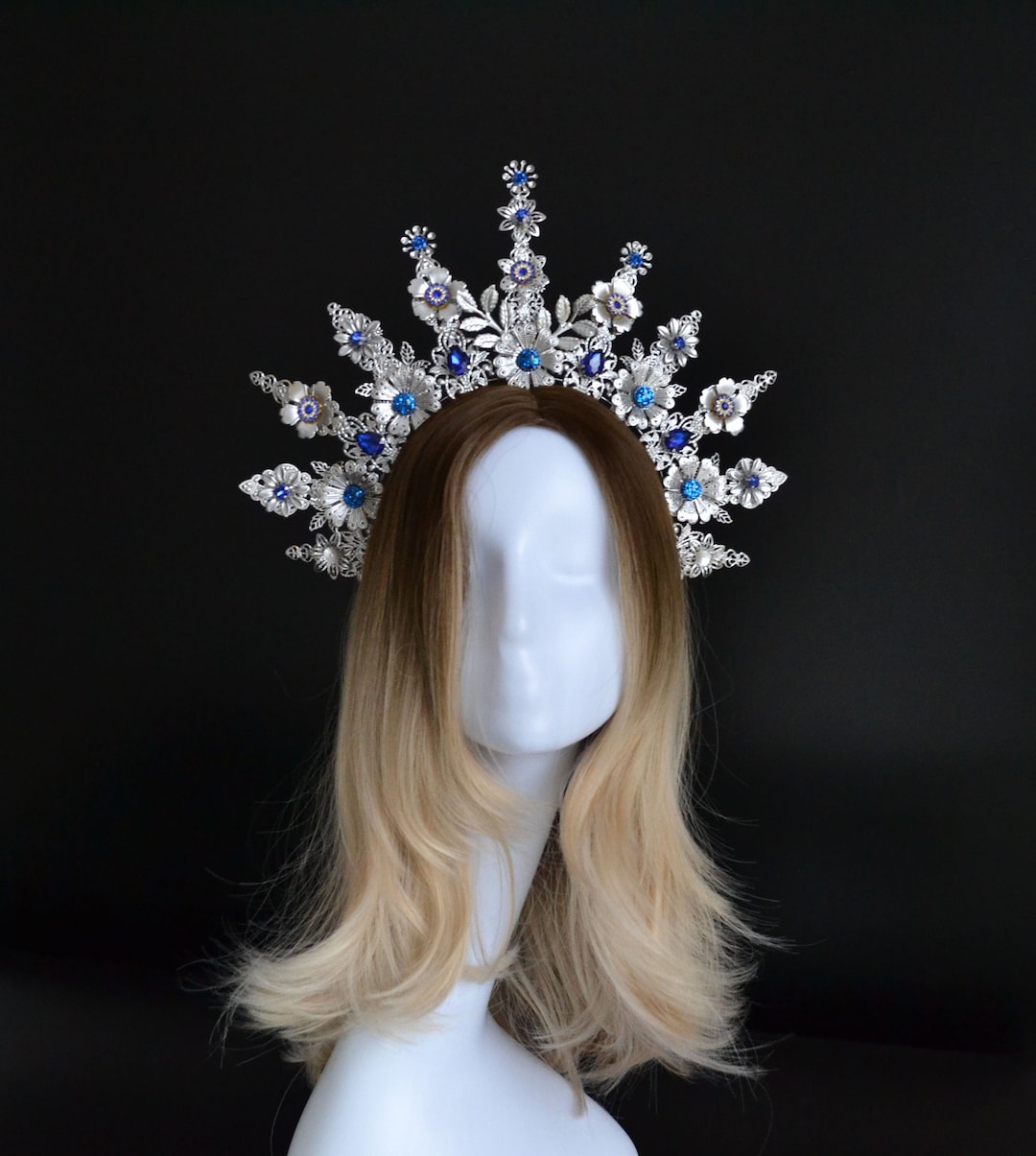 Snow Crystal Crown Ice Queen Halo Crown Bride Winter - Etsy