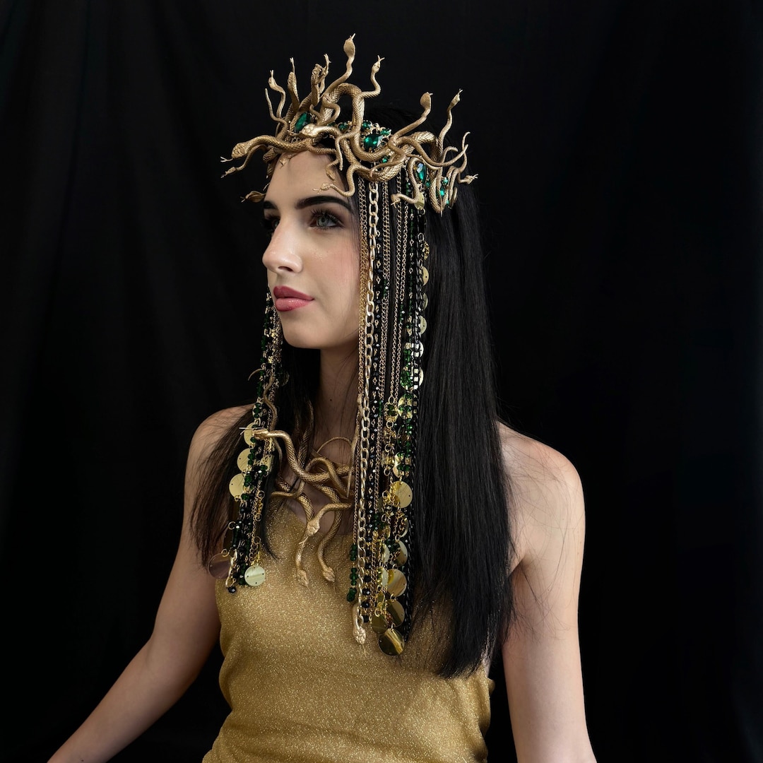 Snake Headpiece, Medusa Gorgon Crown Gold, Gorgon Tiara, Medusa ...