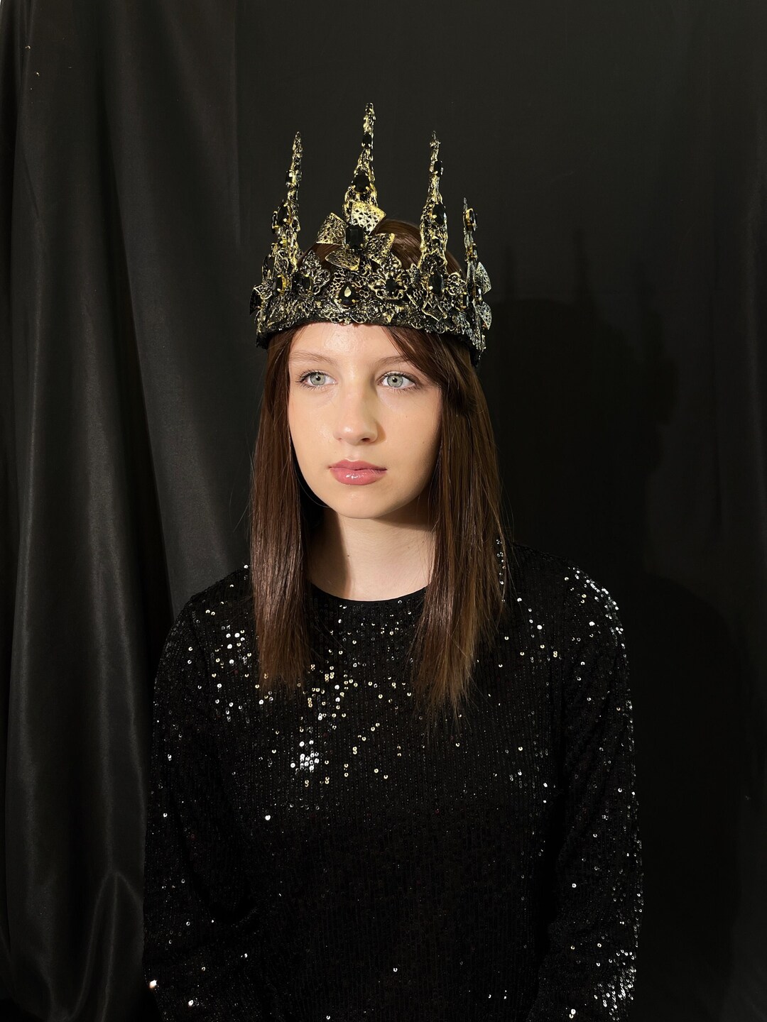 Dark Demon Queen Crown Gothic Evil Headpiece Death Vampire - Etsy