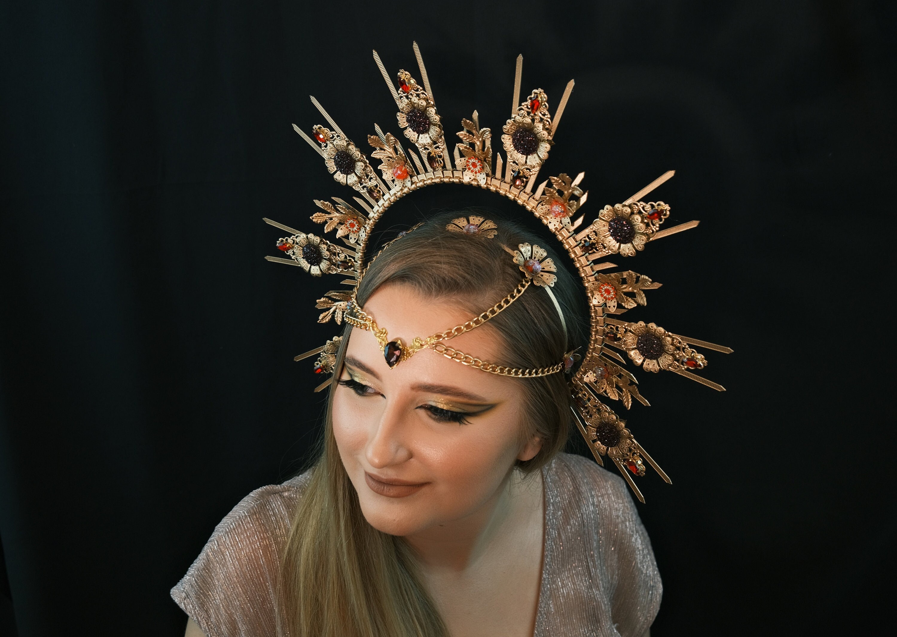 Sun Halo Crown Goddess Crown Sun Headpiece Wedding Crown - Etsy
