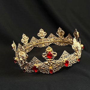 Lion King Crown Mens Crown, Festival Crown Male, Medieval Crown ...
